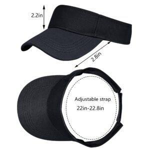 Marrywindix 2 Pieces of Black Sport Wear Athletic Visor Sun Sports Visor Hat Visor Adjustable Cap for Women and Men (One Size)