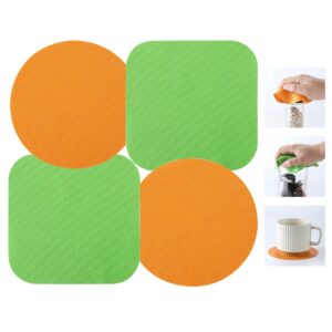 4pcs jar opener gripper pads, mongsew rubber jar opener grippers for seniors with arthritis & weak hands (orange+green)