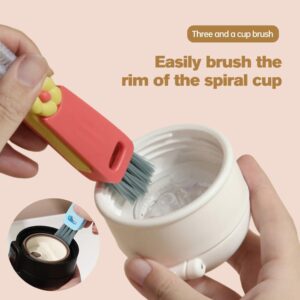 3 in 1 Cup Lid Cleaning Brush, 2024 New Crevice Cleaning Brush for Bottle Gap Tight Spaces Cup, 3 in 1 Multifunctional Cleaning Brush Portable Cup Lid Cleaner with Brush