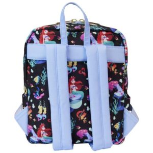 Loungefly Disney The Little Mermaid 35th Anniversary Life is the Bubbles All-Over Print Nylon Square Mini Backpack