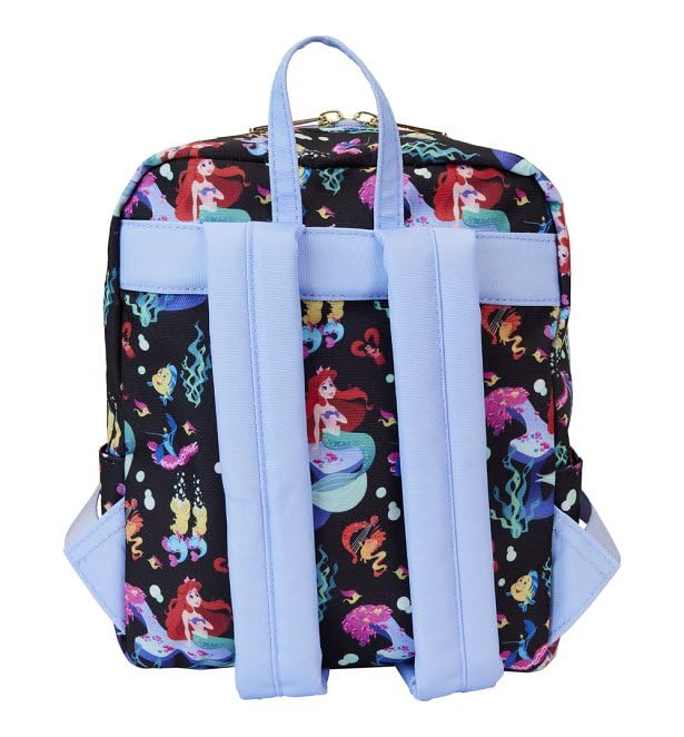 Loungefly Disney The Little Mermaid 35th Anniversary Life is the Bubbles All-Over Print Nylon Square Mini Backpack