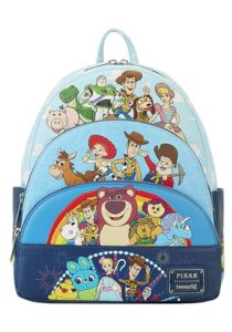 loungefly pixar toy story movie collab triple pocket mini backpack