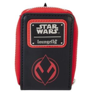 Loungefly Star Wars The Phantom Menace 25th Anniversary Darth Maul Accordion Zip Around Wallet, Black