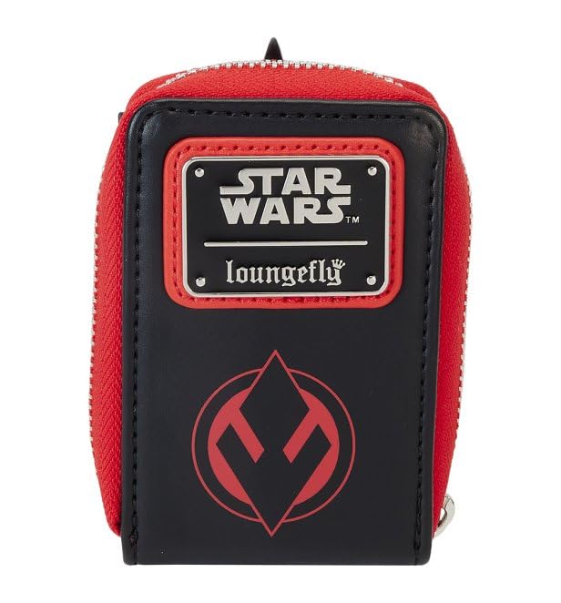 Loungefly Star Wars The Phantom Menace 25th Anniversary Darth Maul Accordion Zip Around Wallet, Black