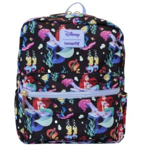 Loungefly Disney The Little Mermaid 35th Anniversary Life is the Bubbles All-Over Print Nylon Square Mini Backpack