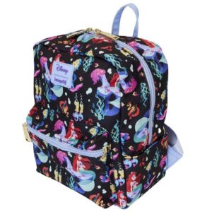 Loungefly Disney The Little Mermaid 35th Anniversary Life is the Bubbles All-Over Print Nylon Square Mini Backpack