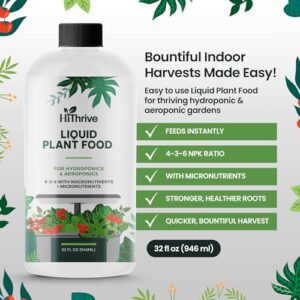 32oz Aeroponics & Hydroponics Liquid Plant Food - Up to 96 Feedings for AeroGarden, IDOO & Hydroponic Growing Systems, Ideal Liquid Fertilizer & Hydroponic Plant Food - Rich in Hydroponic Nutrients