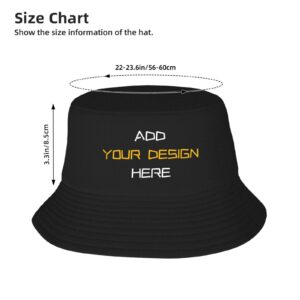 Generic Custom Bucket Hat for Men Women Design Your Own Personalized Logo Text Photo Packable Fishing Hat Black