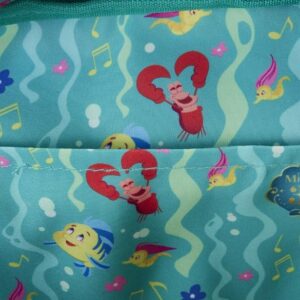 Loungefly Disney The Little Mermaid 35th Anniversary Life is the Bubbles All-Over Print Nylon Square Mini Backpack