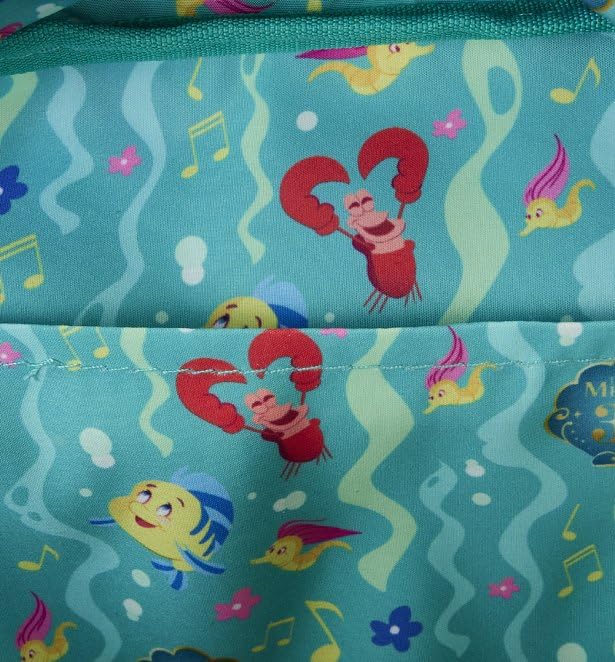 Loungefly Disney The Little Mermaid 35th Anniversary Life is the Bubbles All-Over Print Nylon Square Mini Backpack