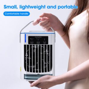 Portable Air Conditioner, 3 in 1 Personal Air Cooler Evaporative Air Cooling Fan with 3 Wind Speeds, Large Water Tank, Ultra Quiet Mini Air Cooler for Bedroom Home Office