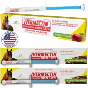 livefresh ivermectin paste - horse wormer 6.08 grams (3-pack) bundle sticker