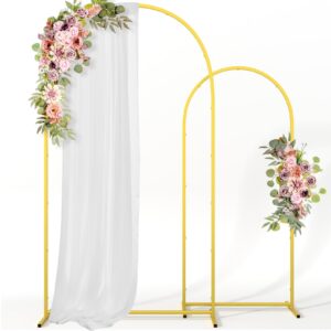 cludpark metal arch backdrop stand wedding arch frame set of 2 (7.2ft/6ft) gold backdrop arch stand for wedding ceremony birthday party baby shower graduation ceremony decoration