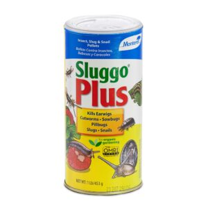 monterey - sluggo plus - for organic gardening - slug and snail killer for garden - kills earwigs, cutworms, sowbugs, pillbugs, and more - 15 oz