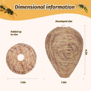 4 Pack Wasp Nest Hanging Fake Wasp Nest Paper Material Hornet Nest for Wasps…