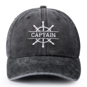 captain hat, boat captain hat, captain hats for men women, for boat owners, boating gifts for husband dad son grandson, boat accessories fun, boaters gift ideas,navy baseball cap grey