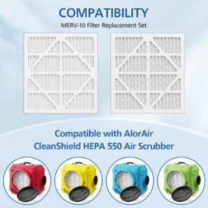 5 Pack MERV-10 Filter Replacement Set Compatible with AlorAir CleahShield HEPA 550 Air Scrubber and Abestorm HEPA 550 Air Scrubber