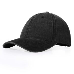 oversize xxl washed cotton baseball cap, extra large hat for big heads 23.5"-26", plus size unstructured denim dad hats