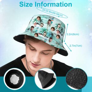 Custom Bucket Hats for Women Men Personalized Design Your Own Text Logo Photo Fisherman Hat for Beach Travel (Hawaii-22)