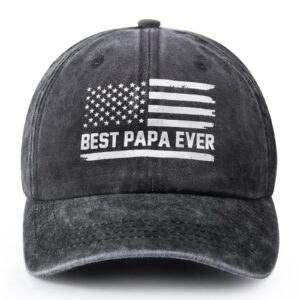 papa gifts, papa hat, grandpa birthday gifts for papa, funny fathers day grandparents day gifts for papa grandpa dad from daughter son grandkids granddaughter, unique adjustable baseball cap grey