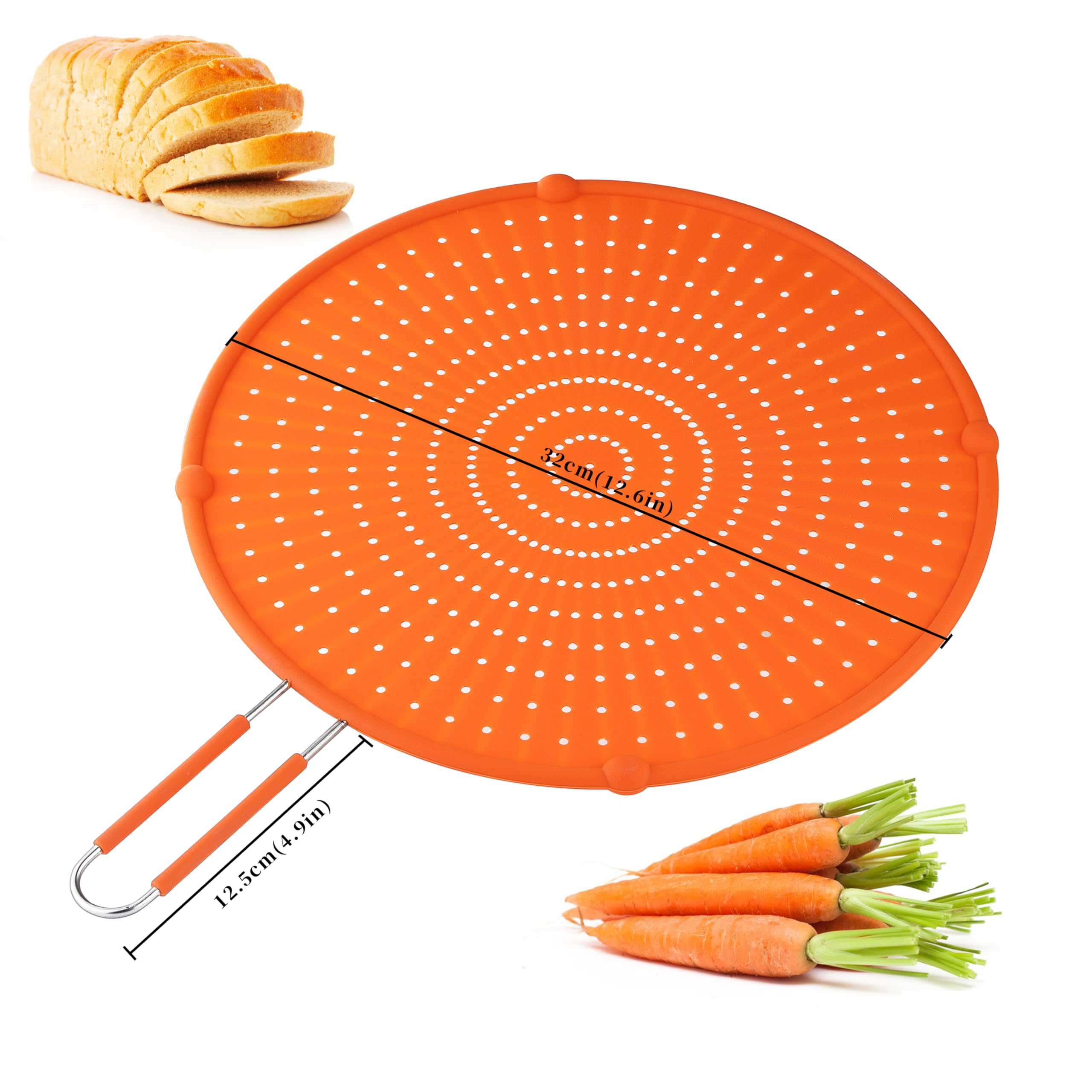 Splatter Guards for Frying, Ohola Grease Splatter Guard, Heat- Resistant Splatter Screen for Frying Pan, Silicone Splatter Guard Screen for Cooking, BPA Free and Dishwasher Safe (Stylish Orange)