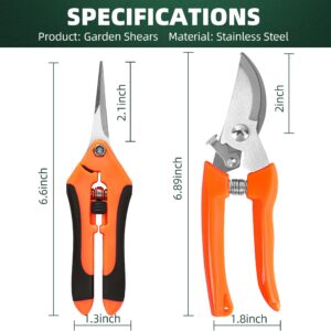 EWPJDK 2 PCS Garden Pruning Shears, Pruning Shears for Gardening, Stainless Steel Garden Shears, Gardening Shears, Gardening Scissors, Garden Tools