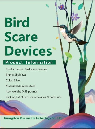 Bird Deterrents for Outside, Reflective 3D Stainless Steel Wind Spinners, Garden Decor, Bird Scare Devices to Keep Woodpeckers, Pigeons Away from Your House, Patio, Orchards