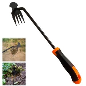 weed puller tool-weeding artifact uprooting weeding tool | 2024 enhanced weed remover tool | 4-tine stainless steel weeder tool,multi function garden tools fro efficient weed extraction (1, upgrade)