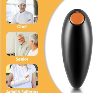 YXZMZ Electric Can Opener One Touch Automatically open the can for Any Size Smooth Edge Electric Can Opener for Seniors, Arthritis, and Chef, Black