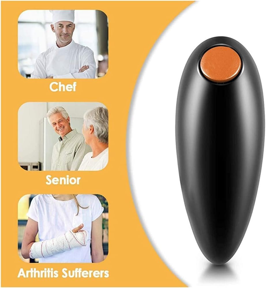 YXZMZ Electric Can Opener One Touch Automatically open the can for Any Size Smooth Edge Electric Can Opener for Seniors, Arthritis, and Chef, Black