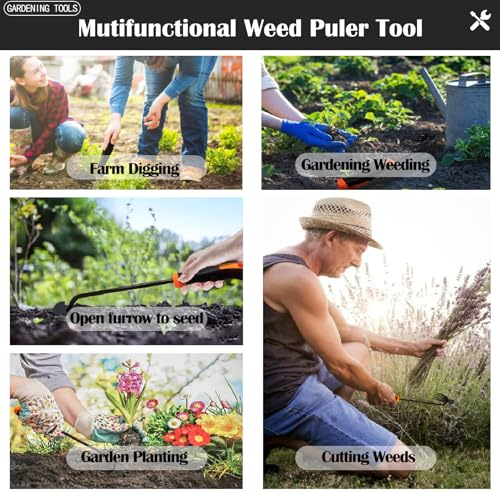 Weed Puller Tool-Weeding Artifact Uprooting Weeding Tool | 2024 Enhanced Weed Remover tool | 4-Tine Stainless Steel Weeder Tool,Multi Function Garden Tools fro Efficient Weed Extraction (1, upgrade)