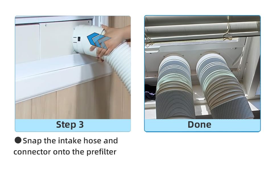 Washable Hose Pre-filter for Portable Air Conditioner, Perfect Fit, 5’’ Diamiter 1 Pack White