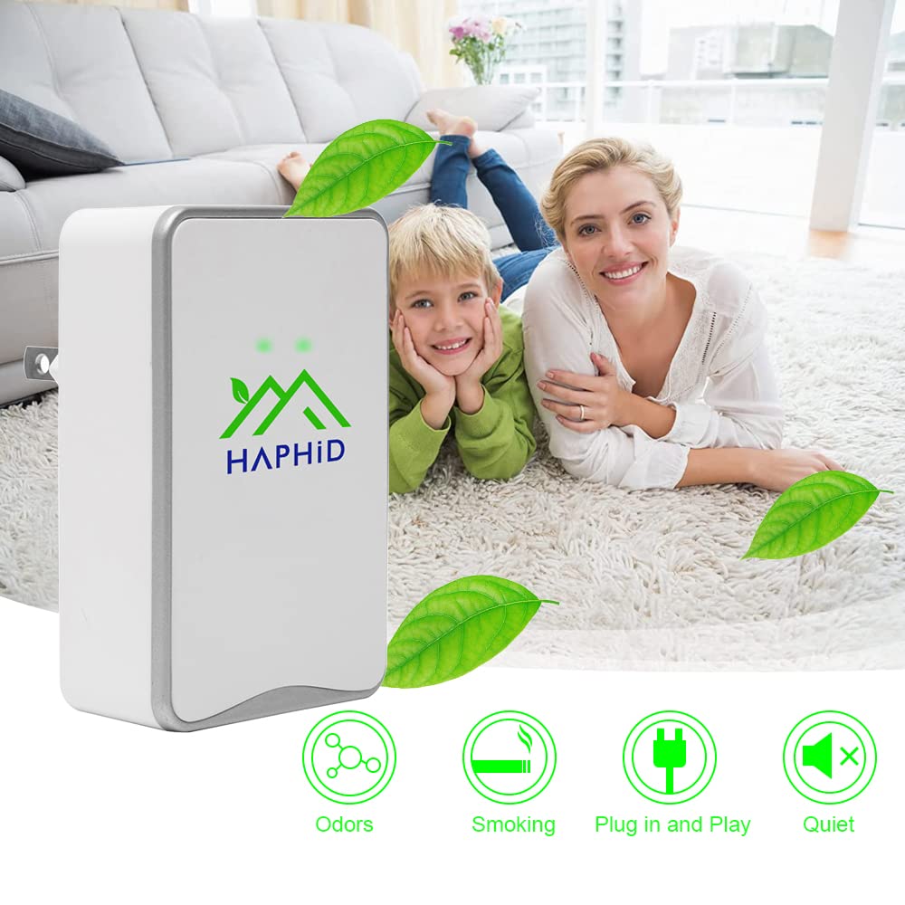 HAPHID Ionizer Air Purifier Plug In with Highest Output - Up to 32 Million Anions/Sec,Filterless Ion Air Purifier for Home&Office Purify: Odors,Pets Smell Etc