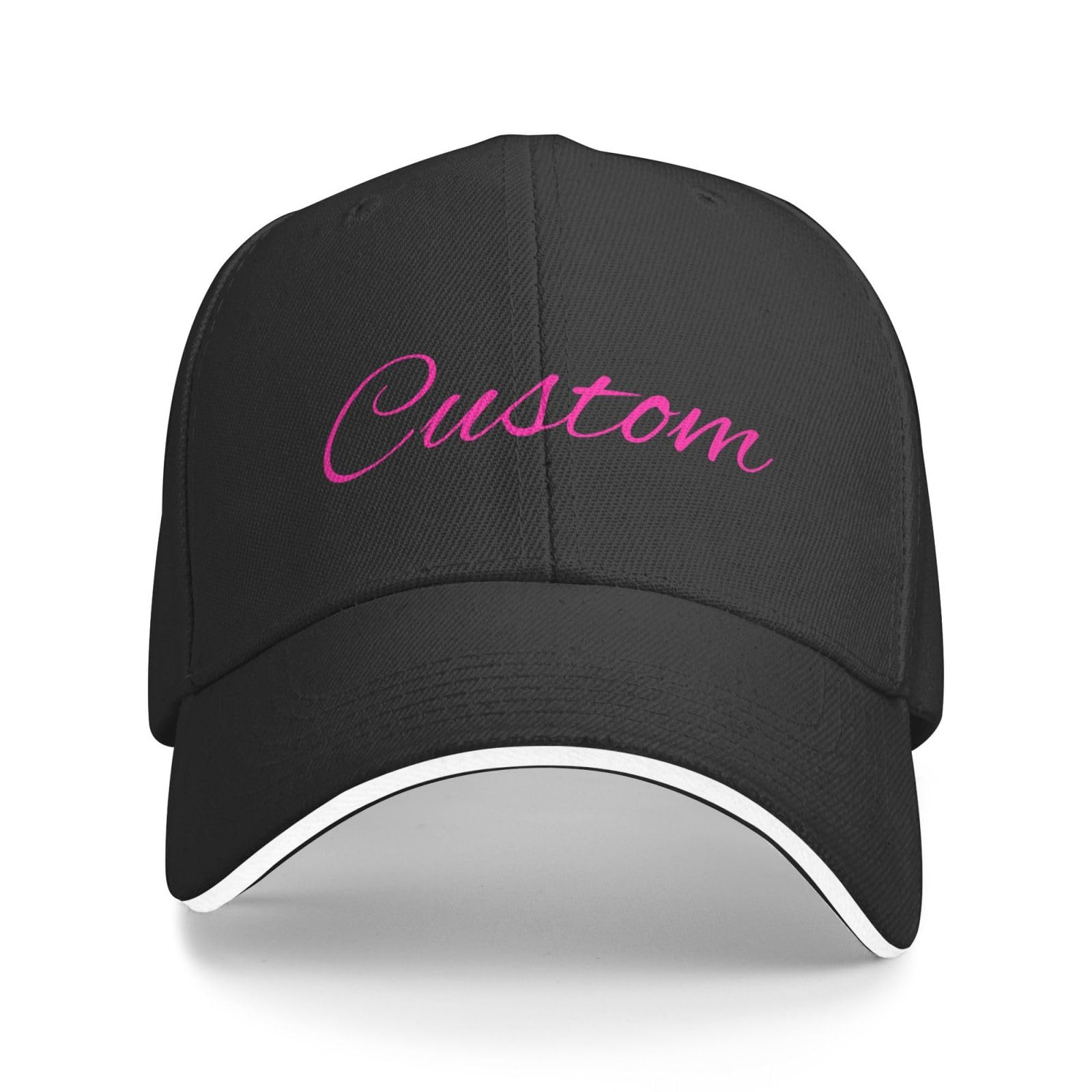 Generic Custom Baseball Cap Personalized Baseball Cap Custom Baseball Hat with Text Logo Design Your Own Custom Hats for Men Women Black