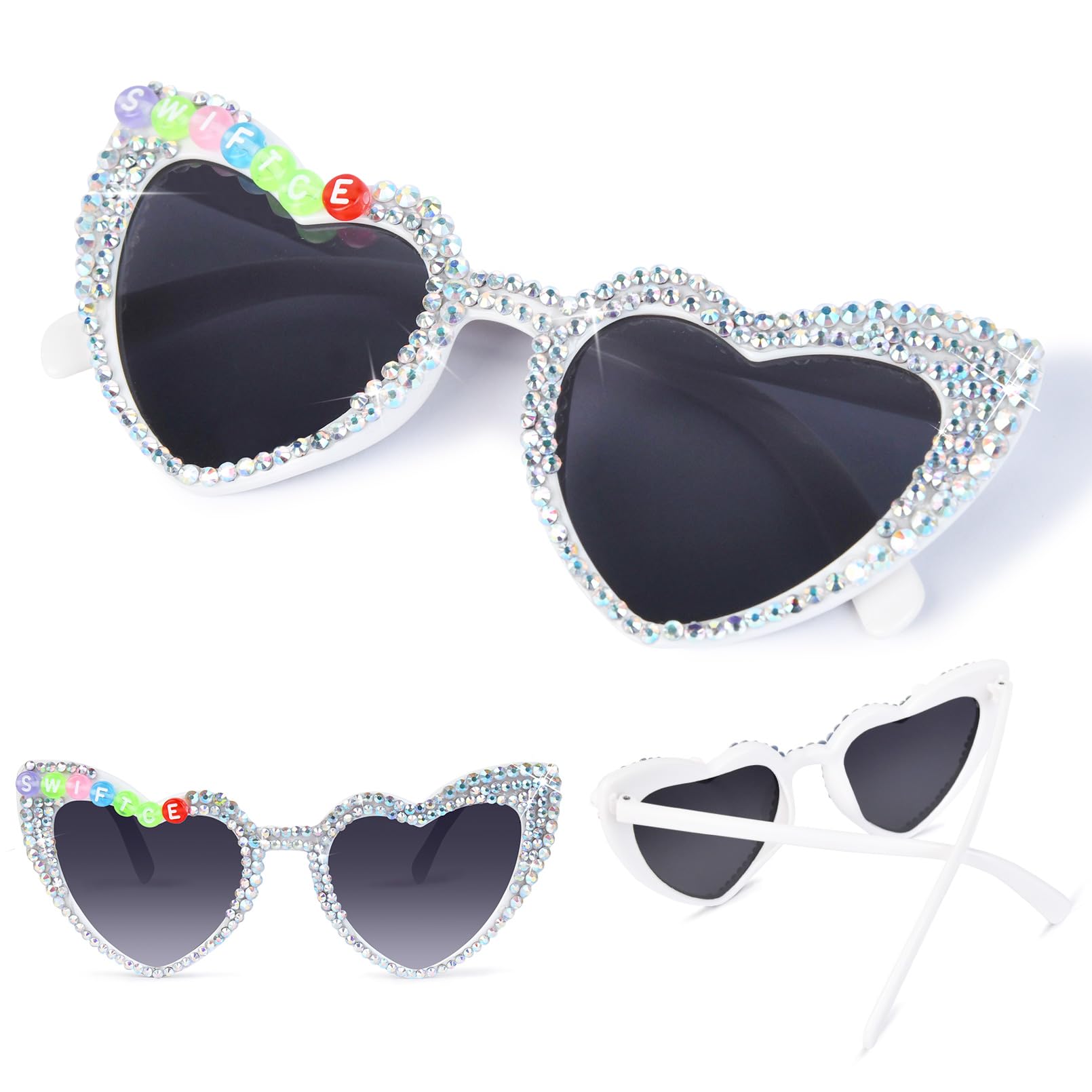 YOGFIT Singer Sunglasses for Fans Heart Sunglasses for Women Heart Shape Glasses Fans Support Props Gift for Fans