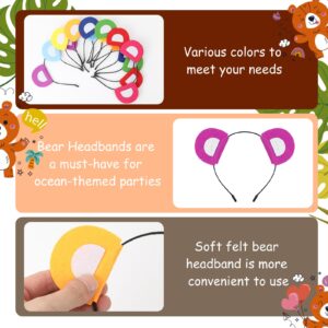 SMAODSGN Bear Ears Costume Headband - 8 Pcs Colorful Animal Headbands for Birthday, Halloween, Christmas Celebrations