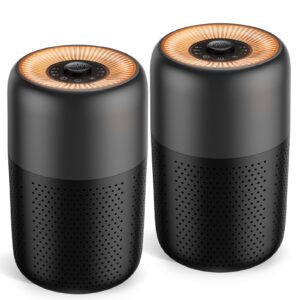 2 pack tplmb air purifiers for bedroom h13 hepa filter,fragrance for better sleep,small air purifier with nightlight speed control,for home living room dorm,24db filtration system,p60 (2, black)