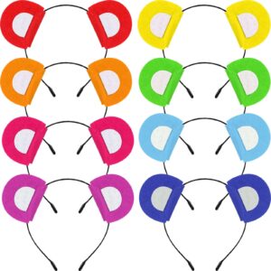 smaodsgn bear ears costume headband - 8 pcs colorful animal headbands for birthday, halloween, christmas celebrations