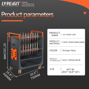 LYREIGN CNC Tool Holder cart, Multi-Purpose CNC Tool Holder Transfer car, CNC Rolling Carts for Ccapto Series Tool Holder, CNC Service Cart for Storehouse Factory