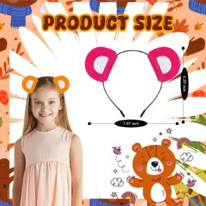 SMAODSGN Bear Ears Costume Headband - 8 Pcs Colorful Animal Headbands for Birthday, Halloween, Christmas Celebrations