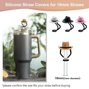 QikaherBK 4 Pcs Stanley Straw Cover Silicone Straw Toppers 10mm Straw Cover Cap for Stanley Cup 30&40 oz Cute Stanley Cup Accessories