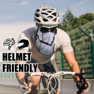 Beehow Cooling Balaclava Sun Face Mask Men Cycling Fishing Gear UV Protection Lightweight Hood Breathable Full Head Mask Bee Face Cover for The Sun (US, Alpha, One Size, Grey)