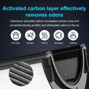 2-IN-1 HEPA Filter Replacement Compatible with Dyson HP06 TP06 HP07 TP07 TP7A HP09 TP09 PH01 PH02 PH03 PH04, Combi Glass Pure Cool Hot Humidify Fan, 2-IN-1 HEPA + Carbon Filter (Upgraded) (Black)