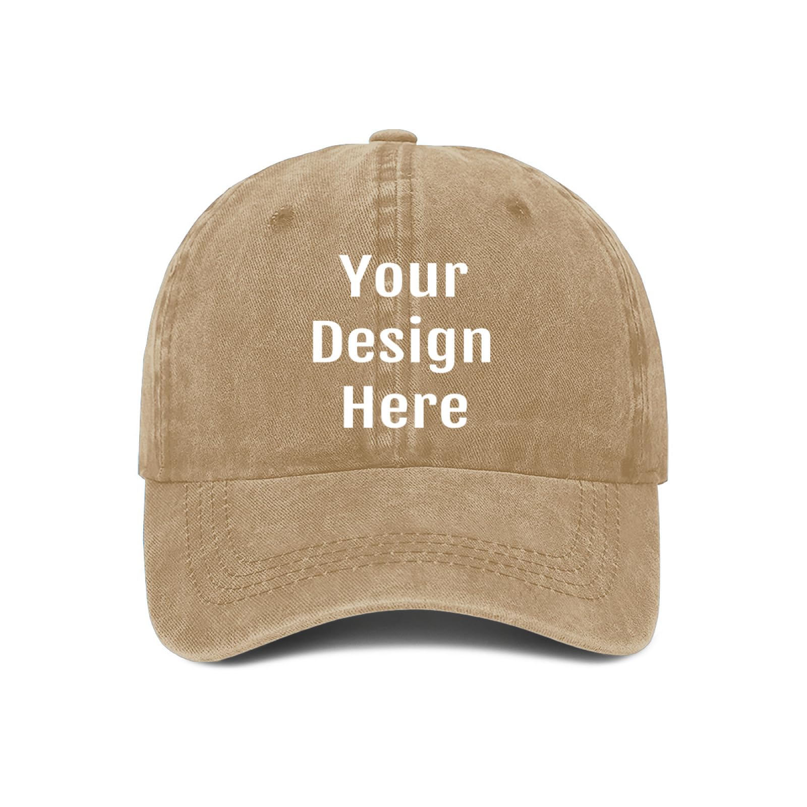 Generic Bulk Custom Baseball Cap Custom Trucker Hat for Men Women, Custom Hat Vintage Hat Design Your Own Cowboy Hat,Natural, 012natural