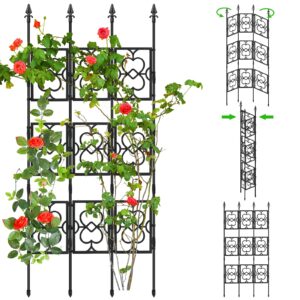 mqhuayu 78.74" h*35.43" w climbing plant outdoor trellis, rust resistant sturdy garden trellis with thickened pe plastic, trellis screen plant stand for climbing roses clematis vines vegetables