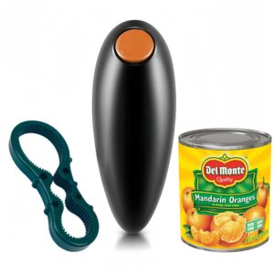 yxzmz electric can opener one touch automatically open the can for any size smooth edge electric can opener for seniors, arthritis, and chef, black