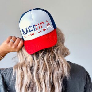 Danumei American Flag Hat USA Hat 4th of July Trucker Hats for Women Men Patriotic US Baseball Cap