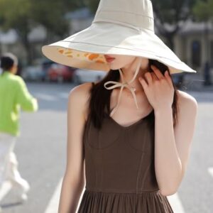 7 inch Wide Brim Women Sun Floppy Hat Summer Beach Bucket Fishing Hats Reversible Packable UV Protection for Hiking Garden Travel