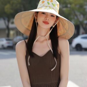 7 inch Wide Brim Women Sun Floppy Hat Summer Beach Bucket Fishing Hats Reversible Packable UV Protection for Hiking Garden Travel