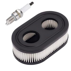 lawn mower air filter set spark plug compatiable with troy-bilt tb110 tb115 tb200 tb230 tb330 tb370 walk behind lawn mower